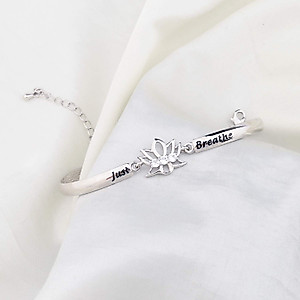 WUSUANED Breathe Lotus Flower Bracelet Yoga Spiritual Symbol Jewelry Gift For Women