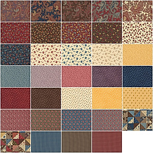 Moda Fabrics Mary Ann's Gift Charm Pack by Betsy Chutchian; 42-5 inch Precut Fabric Quilt Squares, 5 Inches (31630PP)