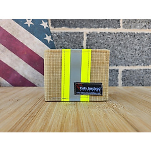 Fully Involved Stitching Firefighter Personalized Tan Turnout Bunker Gear Bi Fold Captain Wallet
