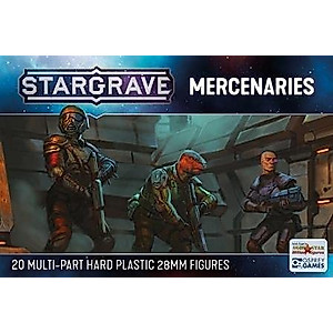 Stargrave Mercenaries Plastic Sci-Fi Miniatures Mercenaries, 20 multi-part hard plastic figures, 28 mm