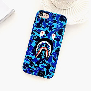 Imcooerkez Blue Design Cool iPhone SE 2020 Case for Teen Boy Girl, Slim Fit Sturdy Cute Fun iPhone 7 8 Designer Phone Cover, Fashion Cartoon Funny Pattern Soft iPhone SE3 2022 Case (Blue)
