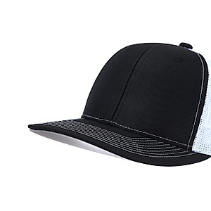 Custom Personalized Embroider Western Farm Animal Cow Cattle Angus Bull for Men 112 Trucker Hat Design Your Text Baseball Cap Black White