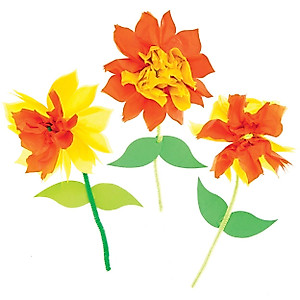 Baker Ross AT583 Daffodil Tissue Paper Kits - Pack of 6, Creative Art and Craft Supplies for Kids to Make and Decorate