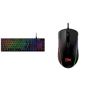 HyperX Alloy Origins Mechanical Gaming Keyboard (Black) Pulsefire Surge RGB Wired Optical Gaming Mouse (Black)
