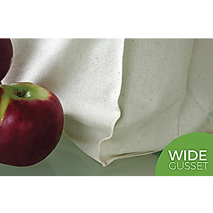 3 Pack Natural Cotton Canvas Compostable Grocery Totes, 12.5"x 13.5"x 6"