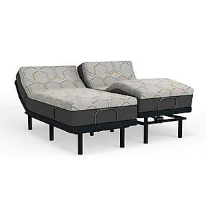 Blissful Nights e5 Adjustable Bed Frame with Head Tilt + 12" Copper Gel Infused Mattress, Massage, Anti-Snore, Zero Gravity, USB Ports, Nightlight, Phone App, Wireless Remote (Split King)