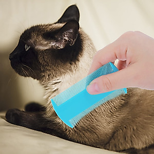 Molain, 12 Pieces Flea Lice Combs Cat Dog Grooming Comb, Double Side, Plastic, for Pet Owners, Unisex, All Hair Types, White, Green, Light Blue, Dark Blue, Orange, Pink