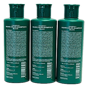 RISHIRI Color Shampoo (Black) 6.7fl Oz (3 Bottles)