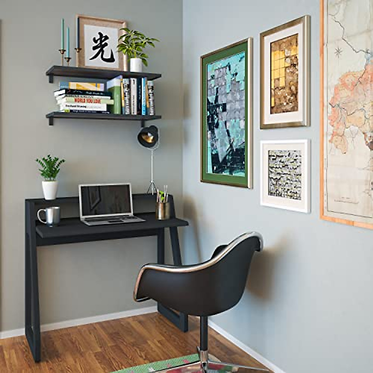 Fytz Design Computer Desk for Bedroom, Office & Small Spaces - Writing Desk Ideal for Students, Kids, Adults - Modern Design Compact Desk with Display Shelf