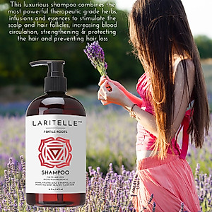 Laritelle Organic Anti-Thinning Shampoo | Fortifying, Strengthening & Rejuvenating | Prevents Hair Loss and Shedding, Promotes New Hair Growth | Ayurvedic Herbs, Lavender, Ginger, Rosemary