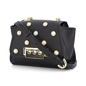 ZAC Zac Posen Eartha Mini Chain Crossbody Bag-Pearl Lady, Black