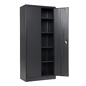 Howzone 48.2''W Garage Shelving 2500LBS Heavy Duty Storage Shelves,72''H Adjustable 5 Tier Metal Shelving for Garage Storage Rack Industrial Shelves Utility Shelf 24.2" D x 35.4" W x 72.2" H, Black