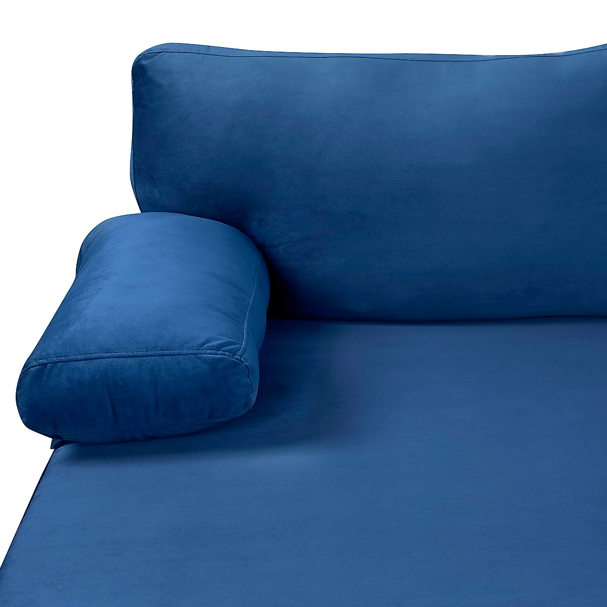 Casa Andrea Milano Modern Velvet Fabric Sectional Sofa, L-Shape Couch with Extra Wide Chaise Lounge