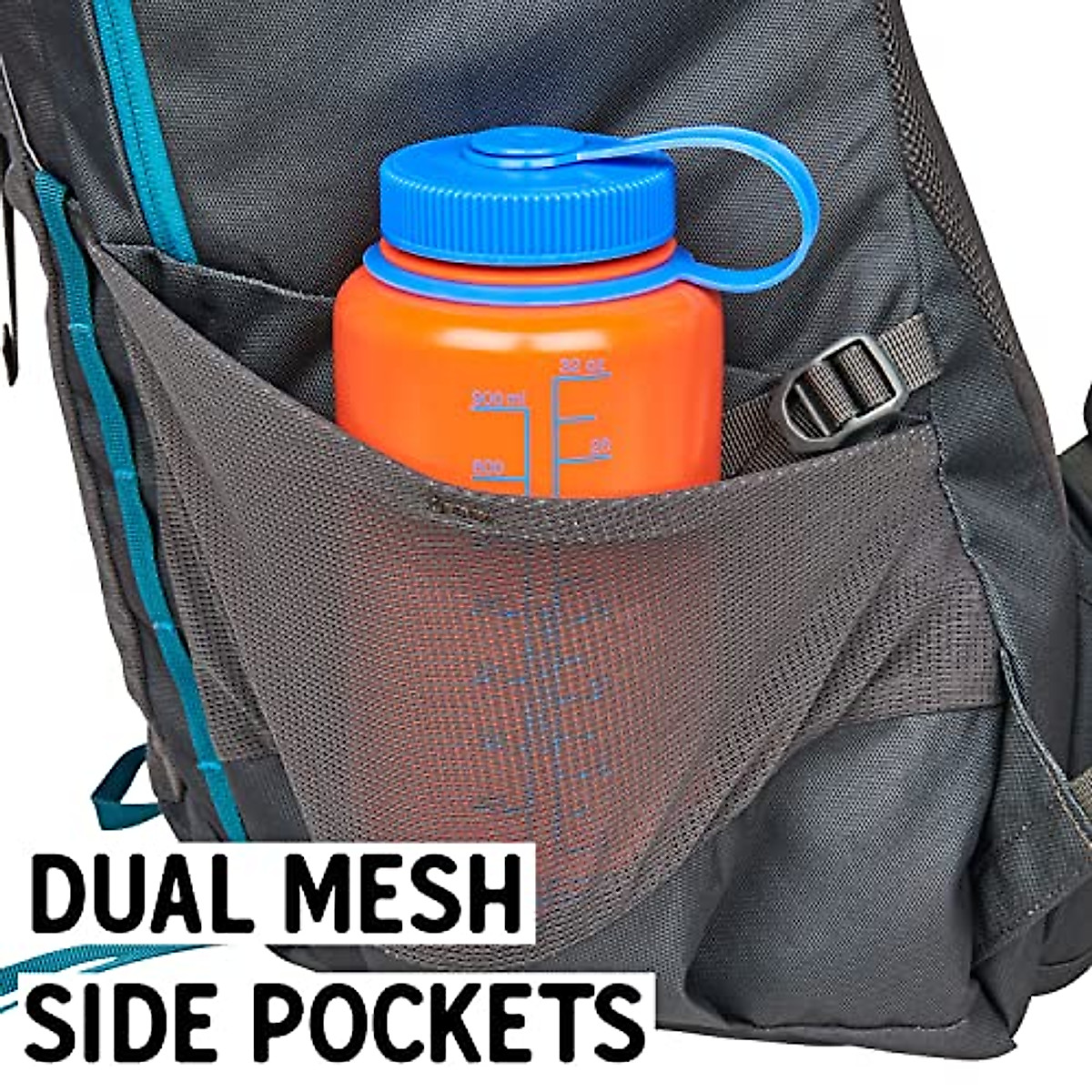 Kelty Asher Day Hiking Pack, 18-85 Liter Capacity, Hiking, Backpacking, Travel Pack, Internal Frame 2023 Model (35L Beluga)