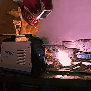 DEKOPRO 200Amp MMA Welder, 110/220V Stick Welder Dual Voltage ARC Welders Portable Welding Machine Electrode Holder,Work Clamp, Input Power Adapter Cable and Brush