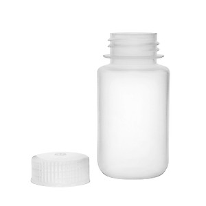 EISCO Reagent Bottle, 125ml - Wide Mouth with Screw Cap - Polypropylene - Translucent
