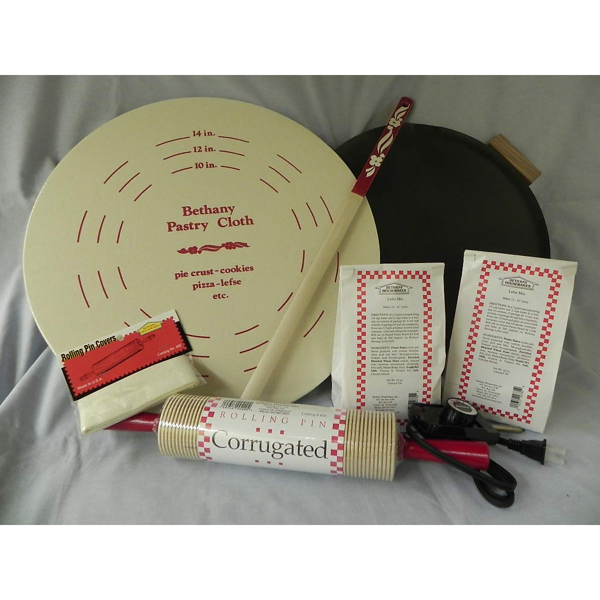 8 Piece Lefse Starter Kit, Non-stick Grill