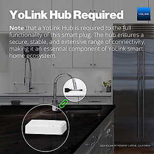 Smart Outdoor Plug YoLink 1/4 Mile World's Longest Range Smart Plug Work w/Alexa Google Assistant IFTTT Individual Control 2 Outlets IP44 Waterproof for Garden Watering Lighting, YoLink Hub Required