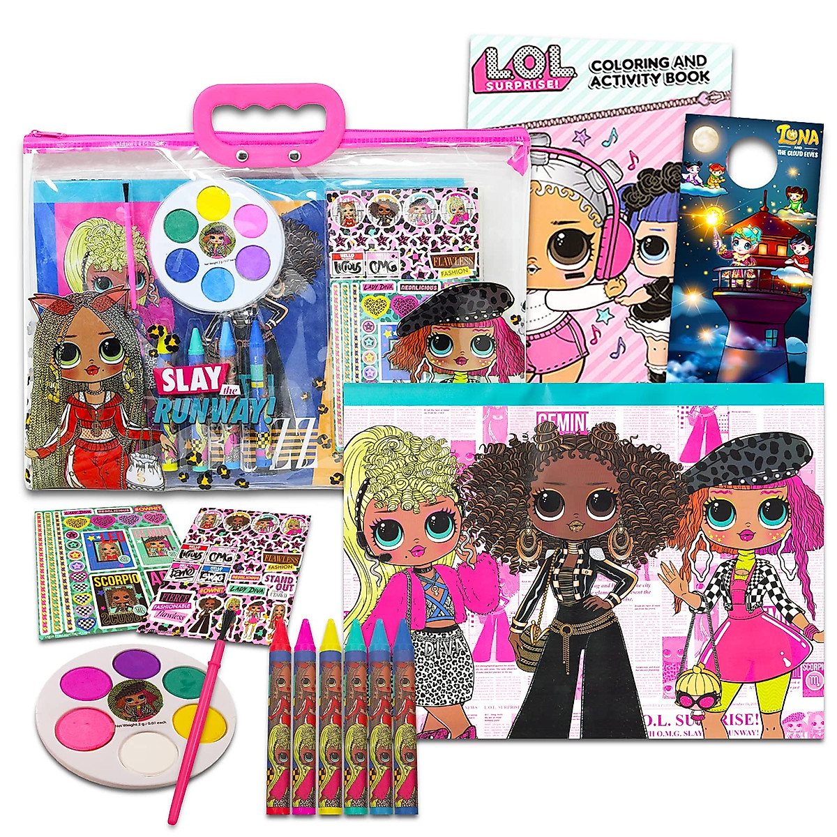 LOL Surprise Coloring and Activity Kit - Bundle with LOL Surprise Coloring Book, Stickers, Paint, Activities, and More | LOL Doll Art Set for Kids, Girls