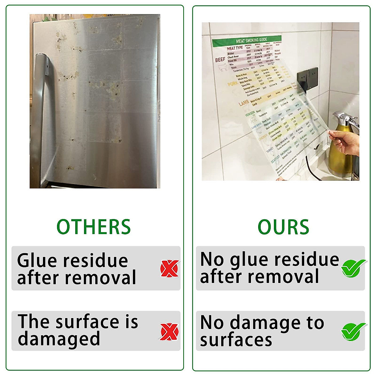 4 PCS, Large Print Air Fryer Cooking Times Chart Clear Sticker, Kitchen Measurement Conversion Chart, Meat Temperature Chart, Kitchen Rules, Cookbook Cheat Sheet, Removable Oil Proof Wall Protector