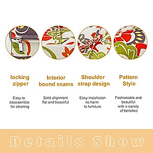 RULAER 30x14x2.5inch Bench Cushion for Indoor Outdoor Furniture Durable UV Resistant Lounge Patio Seat Pad Anti-Slip Garden Cushions (Idyllic Zippered for Easy Clean