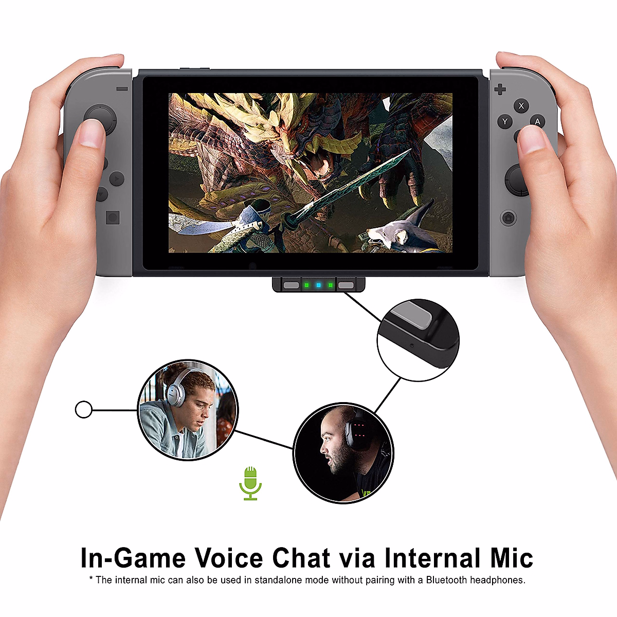 HomeSpot Bluetooth Audio Adapter with USB-C, Built-in mic, for Nintendo Switch, PS4, PS5, PC, Supports Headphones mic, aptX Low Latency, Dual Headphones, in-Game Voice Chat Monster Hunter Theme