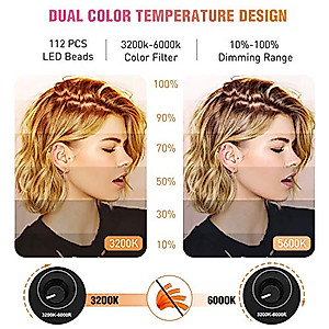 Ring Light 18 Inch LED Ringlight Kit with 73 inch Tripod Stand with Phone Holder Adjustable 3200-6000k Color Temperature Circle MUA Lighting for Camera for Vlog, Makeup,Youtobe, Video Shooting, Selfie