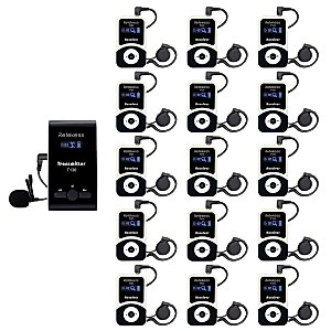 Retekess T130 Tour Guide System, Wireless Tour Guide Headsets, Easy to Set Up, Rechargeable Battery, Translation Devices for Tour, Church (Case of 1 Transmitter 15 Receivers)