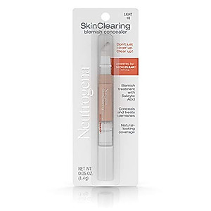 Neutrogena SkinClearing Blemish Concealer Face Makeup with Salicylic Acid Acne Medicine, Non-Comedogenic and Oil-Free Concealer Helps Cover, Treat & Prevent Breakouts, Light 10.05 oz