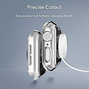 2 Pack HATOSHI for Apple Watch Case 40mm Series SE, 6, 5, 4 with Built-in Tempered Glass Screen Protector, Ultra-Thin All Around Protective Glass Screen Cover for iWatch 40mm, Clear