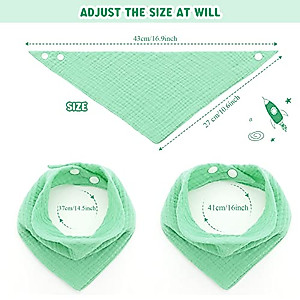 AIXMEET 10 Pack Muslin Baby Bibs, Absorbent Baby Bandana Drool Bibs, Solid Colors Set for Teething and Drooling, Stylish Unisex Bibs, Soft Teething Bibs for Infants, Easy to wash, easy to put on