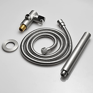 KATAIS Brushed Nickel 2 In 1 Hand Held Shower Head High Flow Handheld Shower Head Set High Pressure Shower Head Sprayer Hand Shower Wand with 59 Inch Hose, Bracket