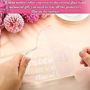 Friend Birthday Gifts for Women Keepsake Paperweight Friendship Gifts for Friends Acrylic Christmas Friends Gift with Quotes Side by Side or Miles Apart Friends Are Always Close at Heart (Flower)