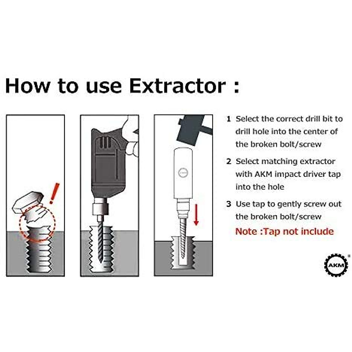 AKM 3/8" Hand Manual Reversible Impact Driver Set Extractor Impact Screwdriver S2 Steel Much More Durable Disengage Rusted Fasteners or Frozen Bolts