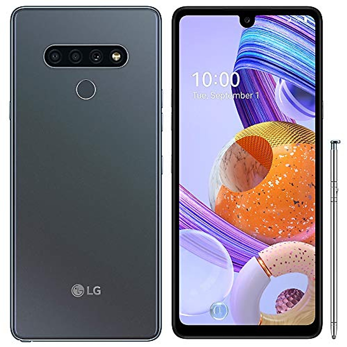LG K71 Stylus (128GB,4GB) 6.8 inch FHD+,48MP Rear + 32MP Selfie,Dual SIM GSM Unlocked 4G LTE (T-Mobile,AT and T,Metro) Stylo 6 International Model LM-Q730 (Titan,Tone Free Bluetooth Bundle)