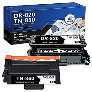 TANFENJR TN850 TN-850 Toner Cartridge & DR-820 DR820 Drum Unit Compatible Replacement for Brother MFC-L5900DW DCP-L5500DN HL-L5100DN DCP-L5650DN Printer (1Toner+1Drum)