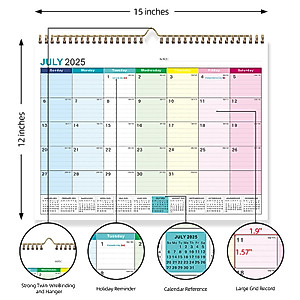 Kyweel Wall Calendar 2023-2024, January 2023-June 2024, 15" x 12", Highlight Holidays, Planning Calendar, Thick Paper