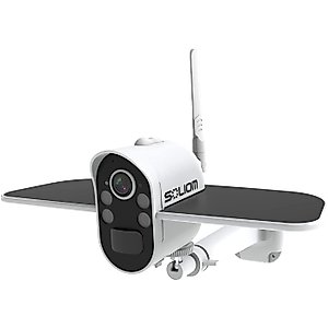 SOLIOM Wireless Rechargeable Battery Powered Solar Outdoor Security Camera Home Surveillance WiFi Camera with Spotlight Color Night Vision,Motion Activated,2-Way Audio and IP66 Waterproof S100