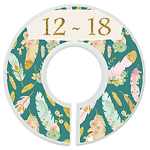 Mumsy Goose Nursery Closet Dividers, Closet Organizers, Baby Girl Clothes Dividers Pink Gold