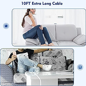 (Apple MFi Certified)iphone charger 10ft,2Pack 10 Foot Long Data Syncing Charging Lightning Cord Cable with 2Pack USB Wall Charger Travel Plug Adapter Box Compatible with iPhone 12/11 Pro/11/X/Xs/8/7