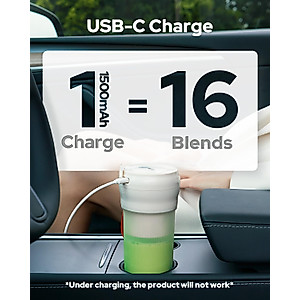 IHOM Portable Blender, Rechargeable Cordless Portable Blender for Shakes and Smoothies,10.5Oz BPA-Free Mini Blender,30 Watts, Single Serve Blender Cup for Kitchen, Gym, Travel, Office (Cream White)