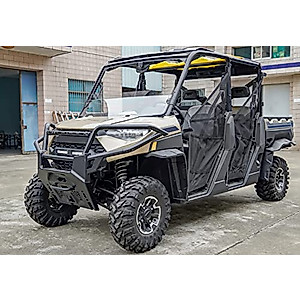 SAUTVS Front Mesh Grill for Ranger XP 1000 18-23, Waterproof Black Mesh Grille with LED Light Bar for Polaris Ranger XP 1000 2018-2023 Accessories (1PCS)