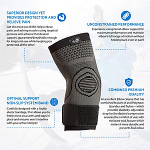 Bodyprox Elbow Brace with Strap for Tendonitis 2 Pack, Tennis Elbow Compression Sleeves, Golf Elbow Treatment
