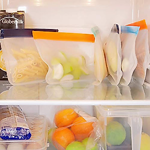 Meetall 12Pack Reusable Freezer Bags Resilient Leakproof Bags for Sandwich Snacks and Meal Prep Extra Thick Durable Locking Seal Press Bag for Freshness BPA FREE