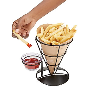 Mind Reader French Fry, Countertop Organizer, Kitchen Ketchup Holder, Metal, L x 5.31" W x 6.3" H, Set of, 5.25" x 6.75", Black