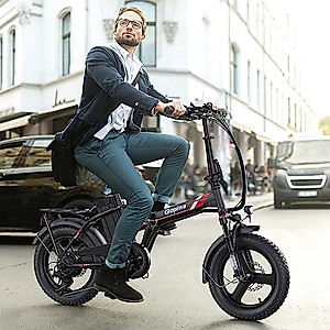 Vivi Gopina Electric Bike, 16" x 3.0 Fat Tire Electric Bike, Peak 500W Step Thru Electric Bicycle, 48V Removable Battery, Up to 40 Miles, LCD Display, 20mph, 7 Speed, UL 2849 Certified