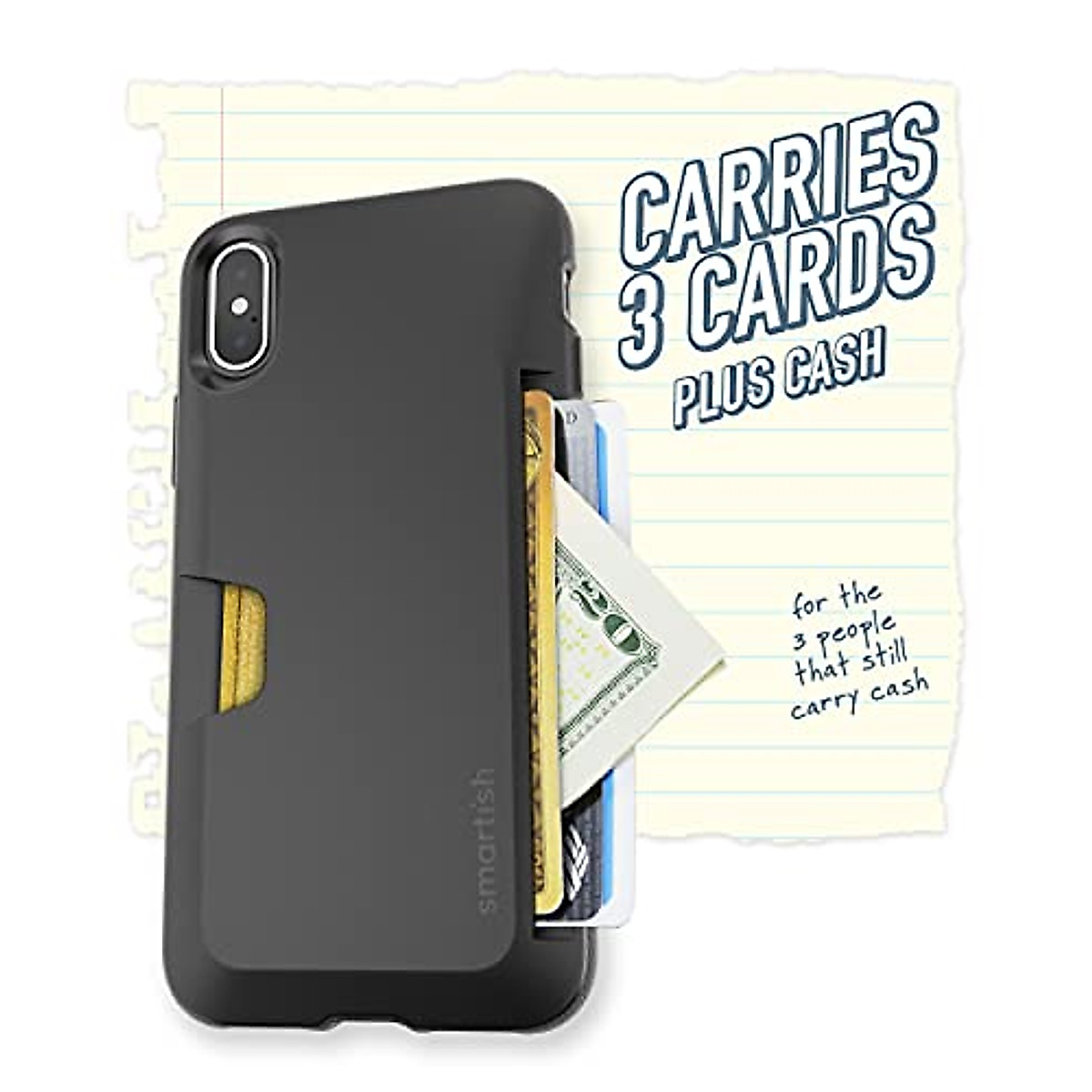 Smartish iPhone X/XS Wallet Case - Wallet Slayer Vol. 1 [Slim + Protective] Credit Card Holder for Apple iPhone 10s/10 (Silk) - Black Tie Affair