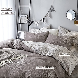 VM VOUGEMARKET King Duvet Cover Gray brown,Reversible Abstract Duvet Cover Set with Zipper,100% Cotton-Hotel Quality Modern Men/Women bedding Set-King,Artwork