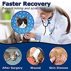 Crazy Felix Soft Dog Cones for Large Medium Small Dogs, Dog Recovery Cone Collar Alternative After Surgery to Stop Licking Scratching, Elizabethan Collar with Hook & Loop Drawstring
