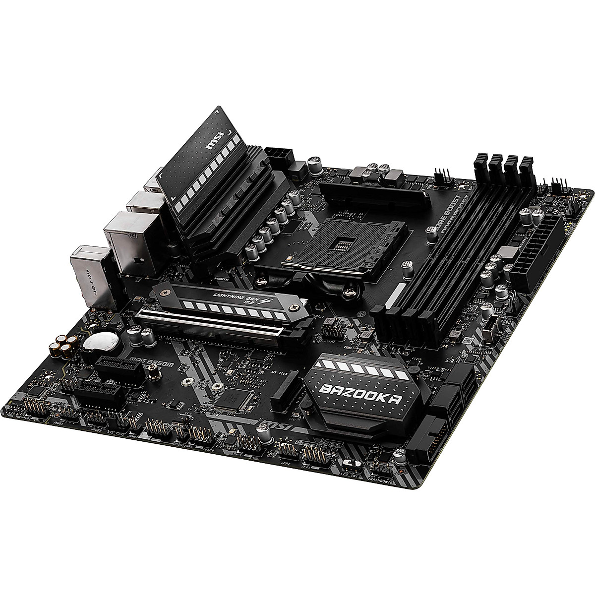 MSI MAG B550M Bazooka Gaming Motherboard (AMD AM4, DDR4, PCIe 4.0, SATA 6Gb/s, M.2, USB 3.2 Gen 1, HDMI/DP, Micro-ATX)